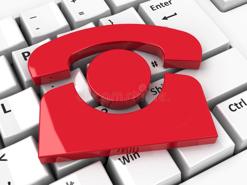 Phone icon on keyboard stock illustration. Illustration of ...