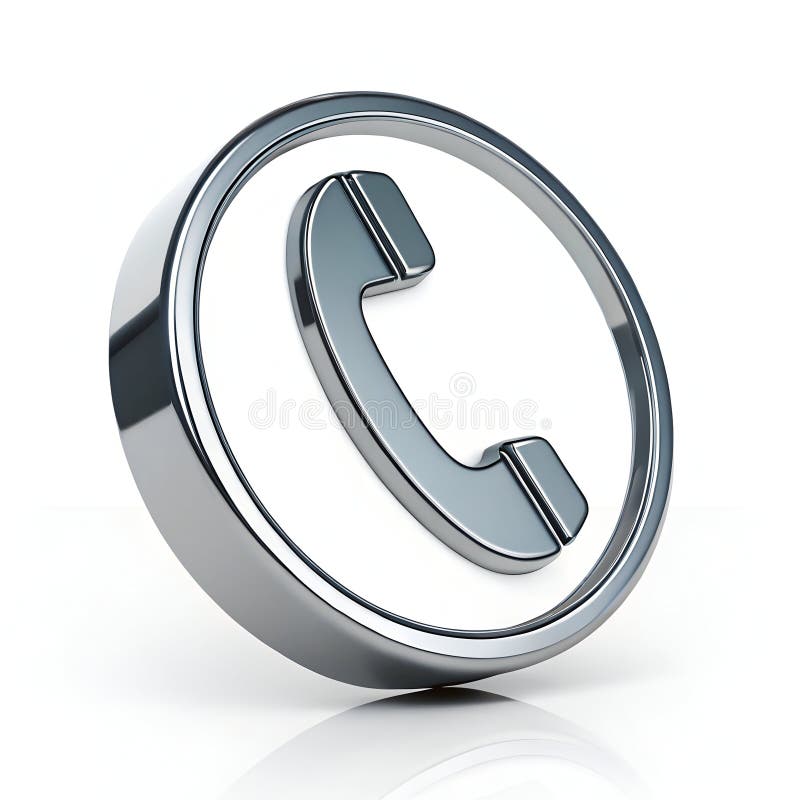 Phone Icon Logo with 3D Modern Style Isolated on White Background Stock ...