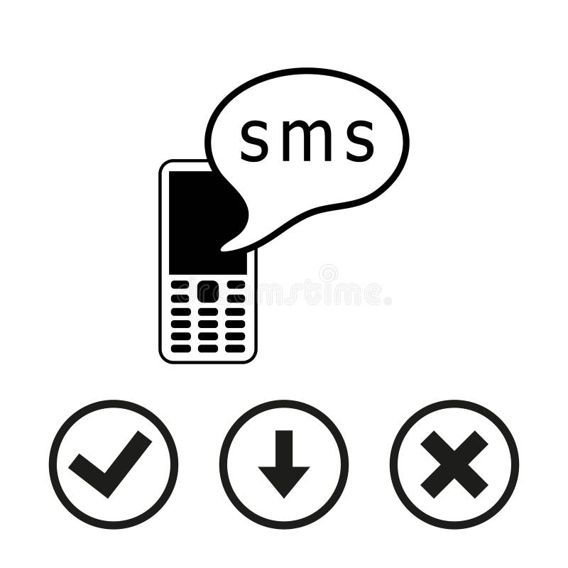 Phone Icon with Message Stock Vector Illustration Flat Design Stock ...