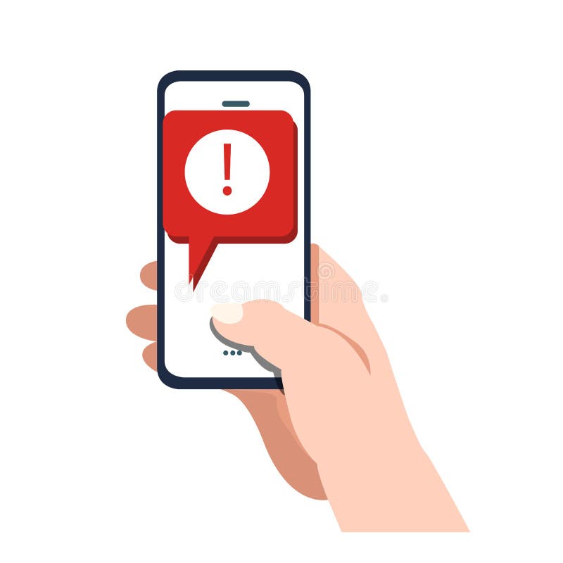 Phone Icon, Notification Concept, Warning, Vector Illustration Stock ...