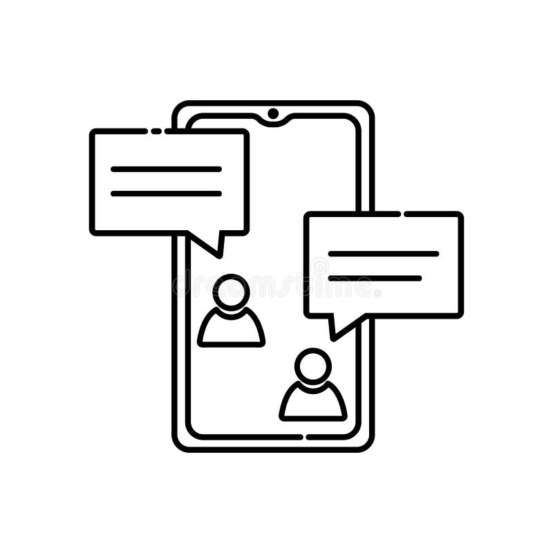 Phone Icon with Outline Style Stock Illustration - Illustration of ...