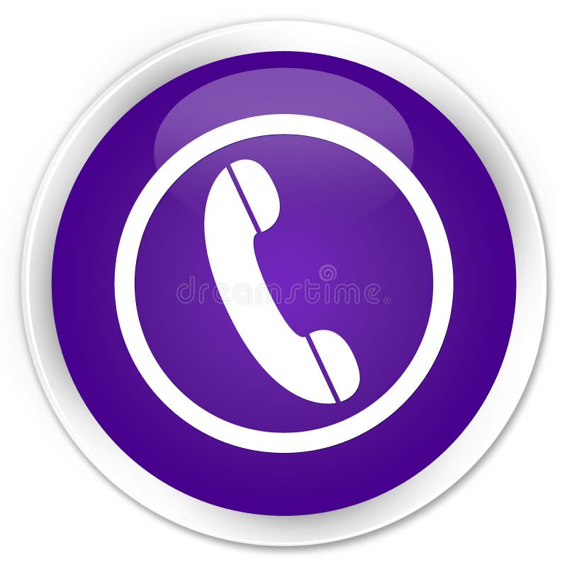 Phone Icon Premium Purple Round Button Stock Illustration ...