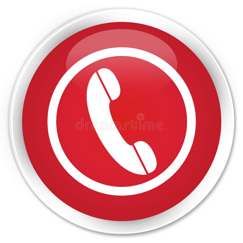 Phone Icon Premium Red Round Button Stock Illustration - Illustration ...