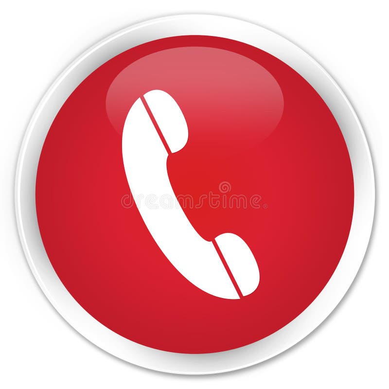 Phone Icon Premium Red Round Button Stock Illustration - Illustration ...