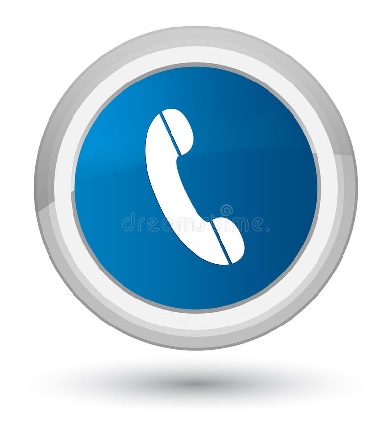 Phone Icon Glassy Cyan Blue Round Button Stock Illustration ...