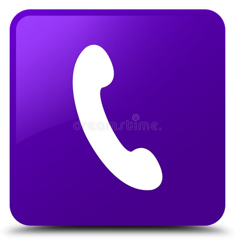 Phone Icon Purple Square Button Stock Illustration - Illustration of ...
