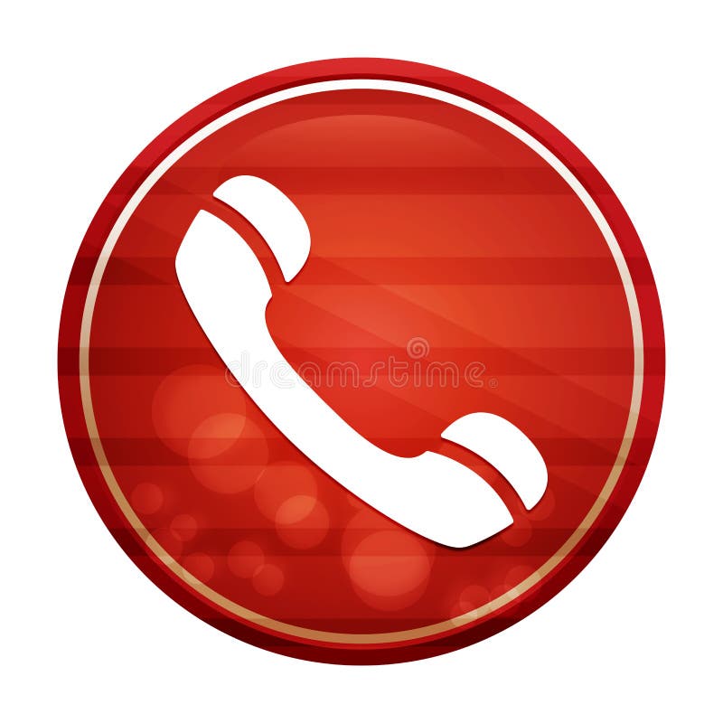 Phone Icon Realistic Diagonal Motion Red Round Button Illustration ...