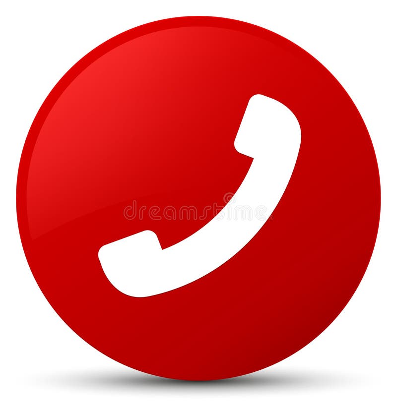 Phone Icon Red Round Button Stock Illustration - Illustration of ...