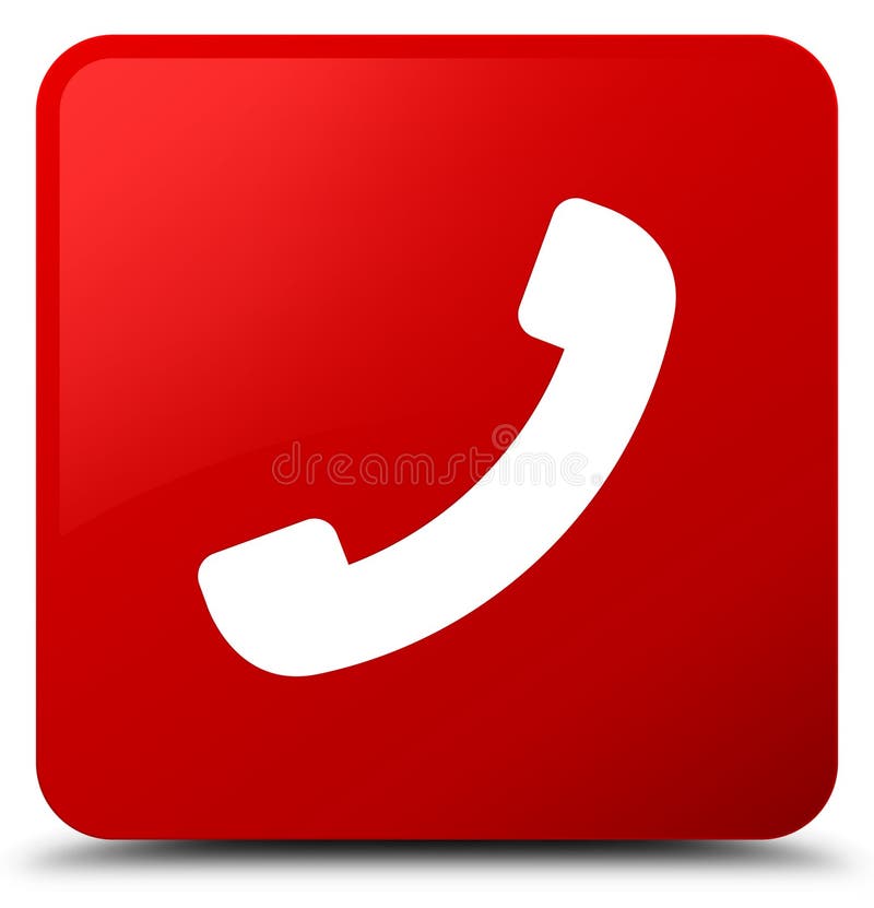 Phone Icon Red Square Button Stock Illustration - Illustration of phone ...