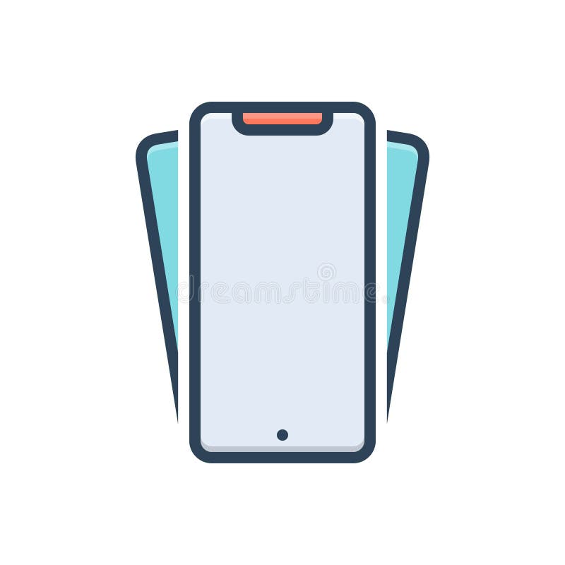 Color Illustration Icon for Phone, Screen and Touchscreen Stock Vector ...