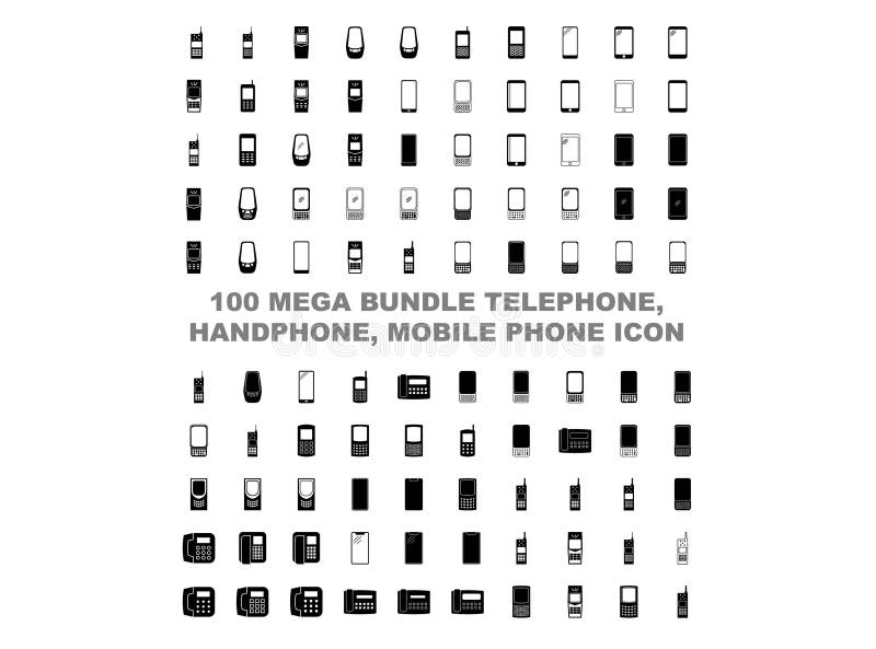 Mobile Icon Set Bundles. stock vector. Illustration of customer - 258014451