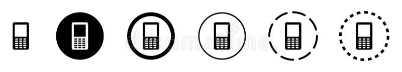 Phone Icon. Set of Phone Icons. Cell Phone Black Symbol Stock Vector ...