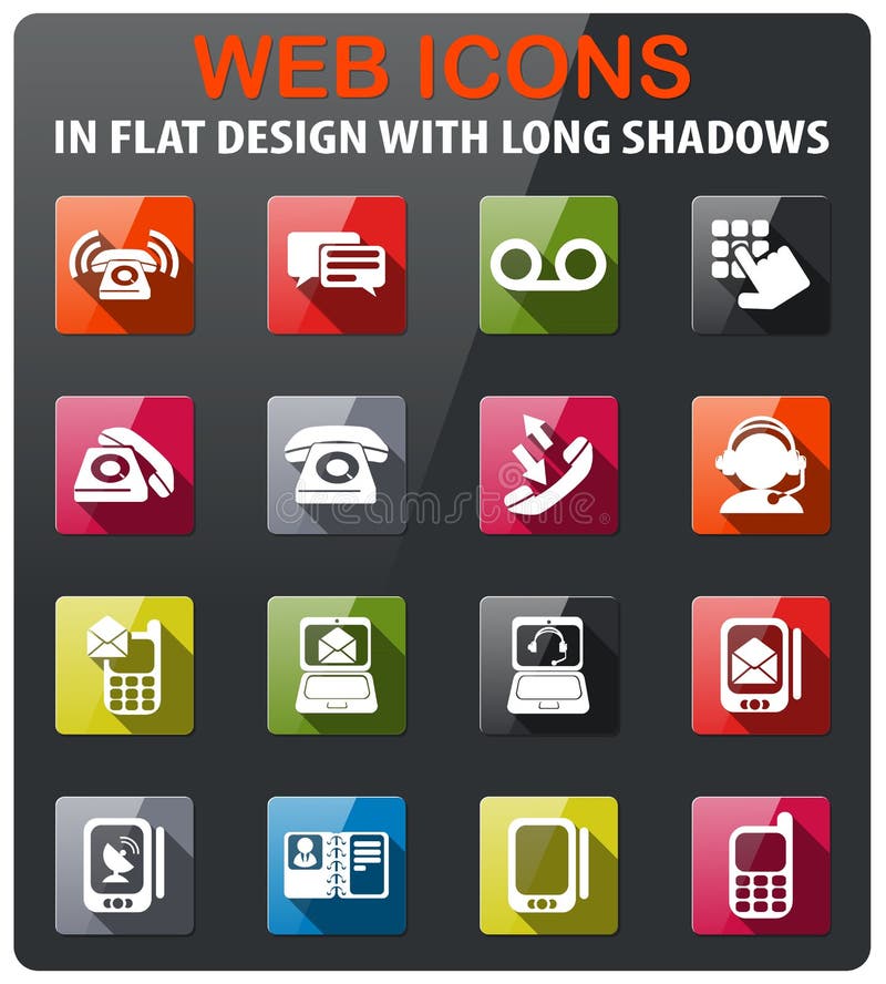 Phone icon set stock illustration. Illustration of icon - 88397608