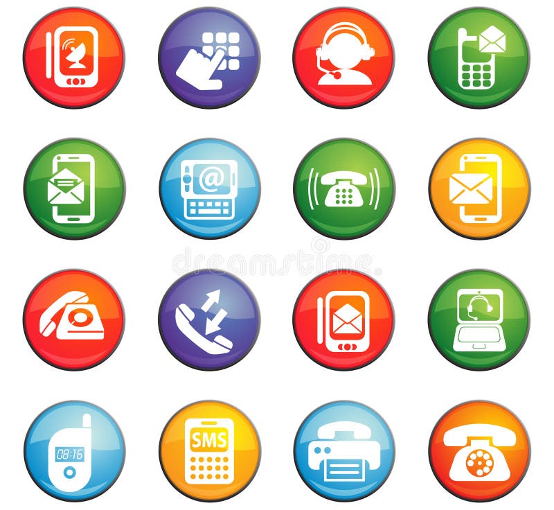 Phone icon set stock illustration. Illustration of entering - 89203180