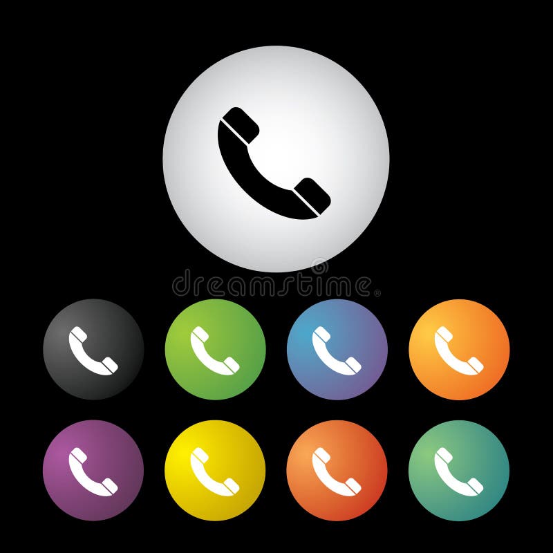 Phone icon set stock vector. Illustration of phone, address - 89765008