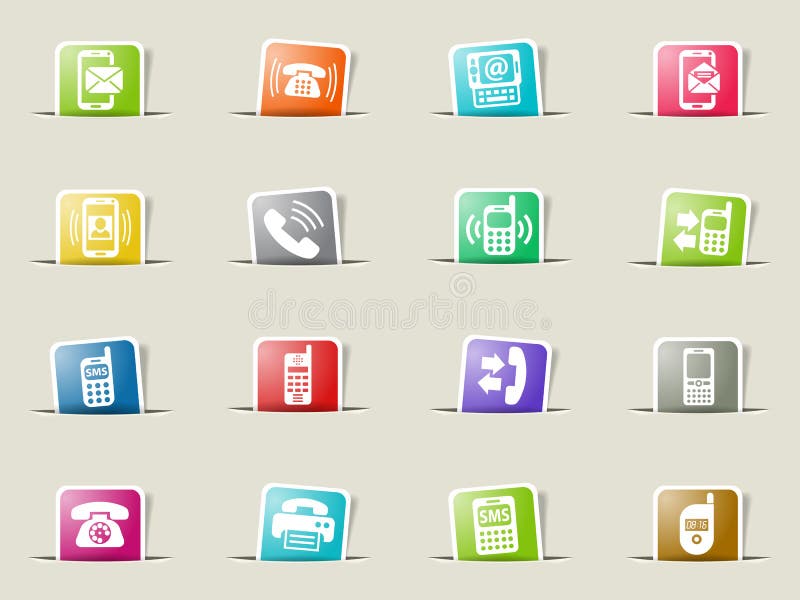 Phone icon set stock illustration. Illustration of folding - 88703011
