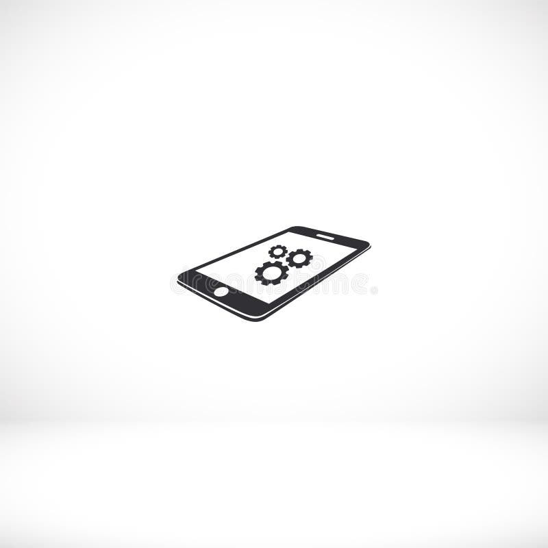 Phone Icon with Settings Menu. Web Icon Flat Design Work Workshop Stock ...