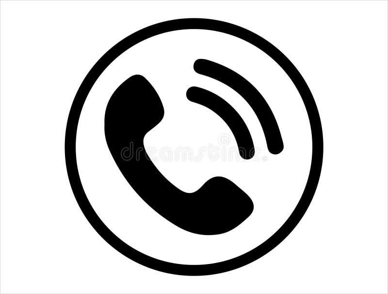 Phone Icon Silhouette on White Background Stock Vector - Illustration ...