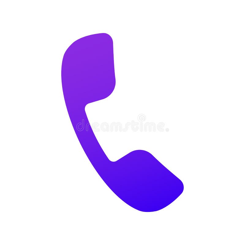 Phone Icon. Solid Handset. Purple Gradient Stock Vector - Illustration ...
