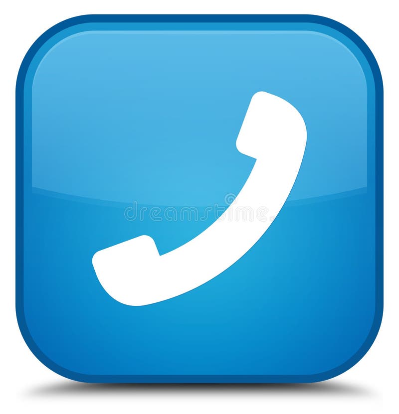 Phone Icon Special Cyan Blue Square Button Stock Illustration ...