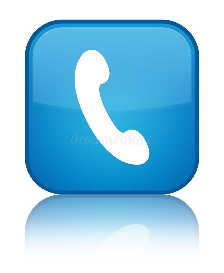 Phone Icon Special Cyan Blue Square Button Stock Illustration ...