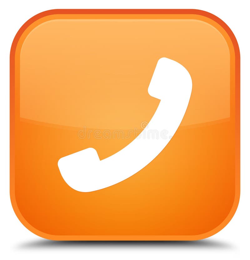 Phone Icon Special Orange Square Button Stock Illustration ...