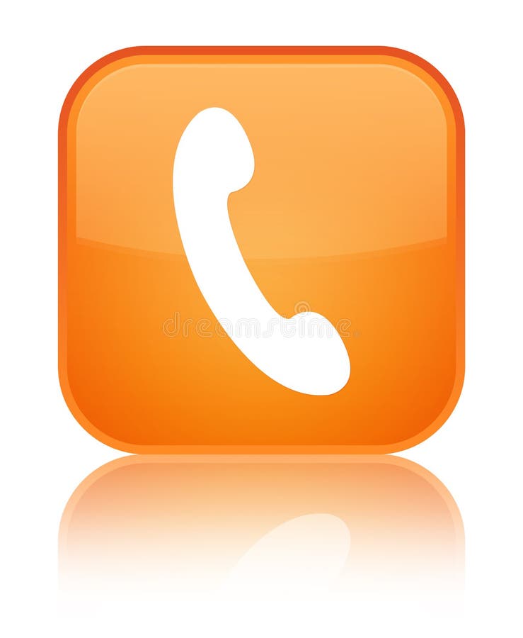 Phone Icon Special Orange Square Button Stock Illustration ...