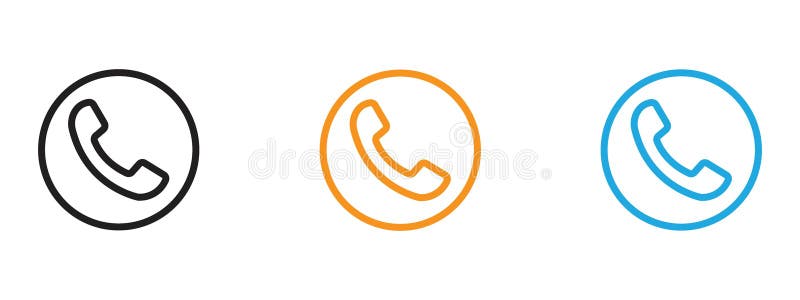 Phone Icon Thin Line Illustration Set Stock Vector - Illustration of ...