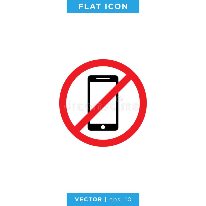 Phone Icon Vector Design Template. Prohibition Sign Stock Vector ...