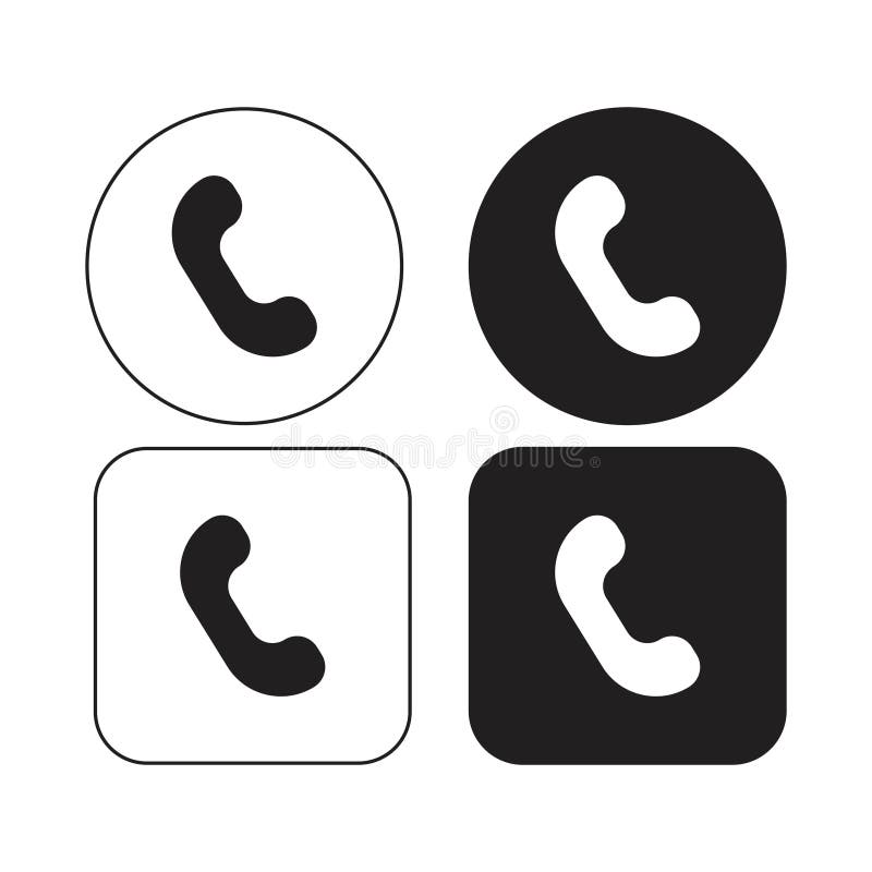 Phone Icon Vector. Set of Flat Phone and Mobile Phone Symbol Collection ...