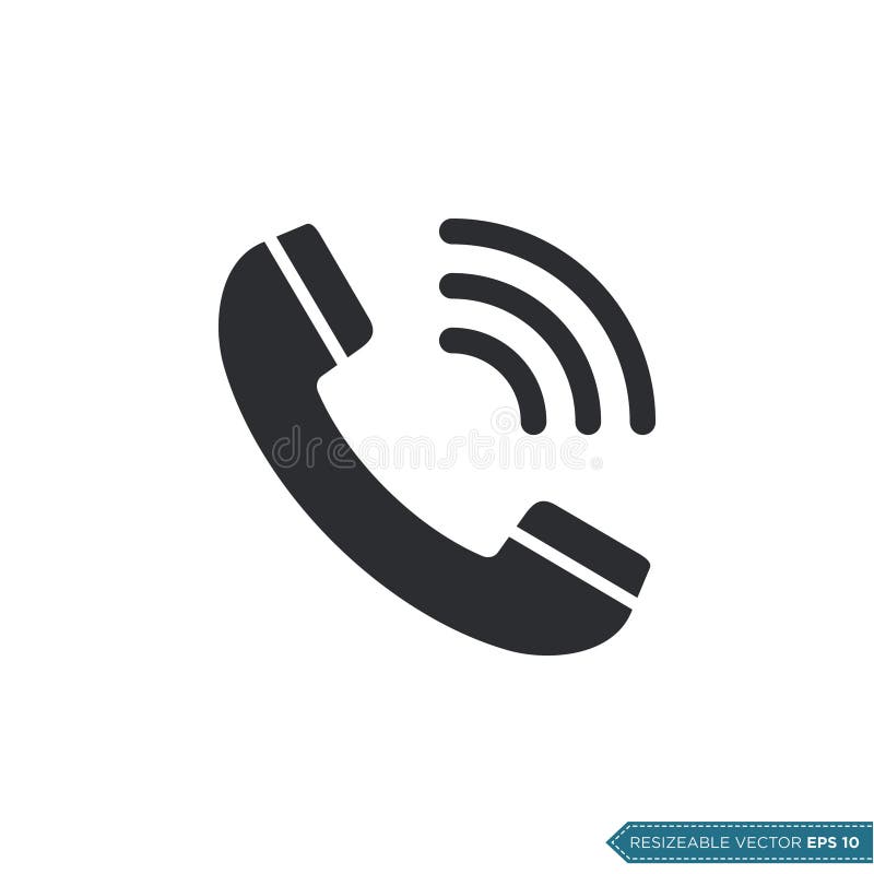 Black Color Trendy Phone Icon Vector Template Illustration Design Stock ...