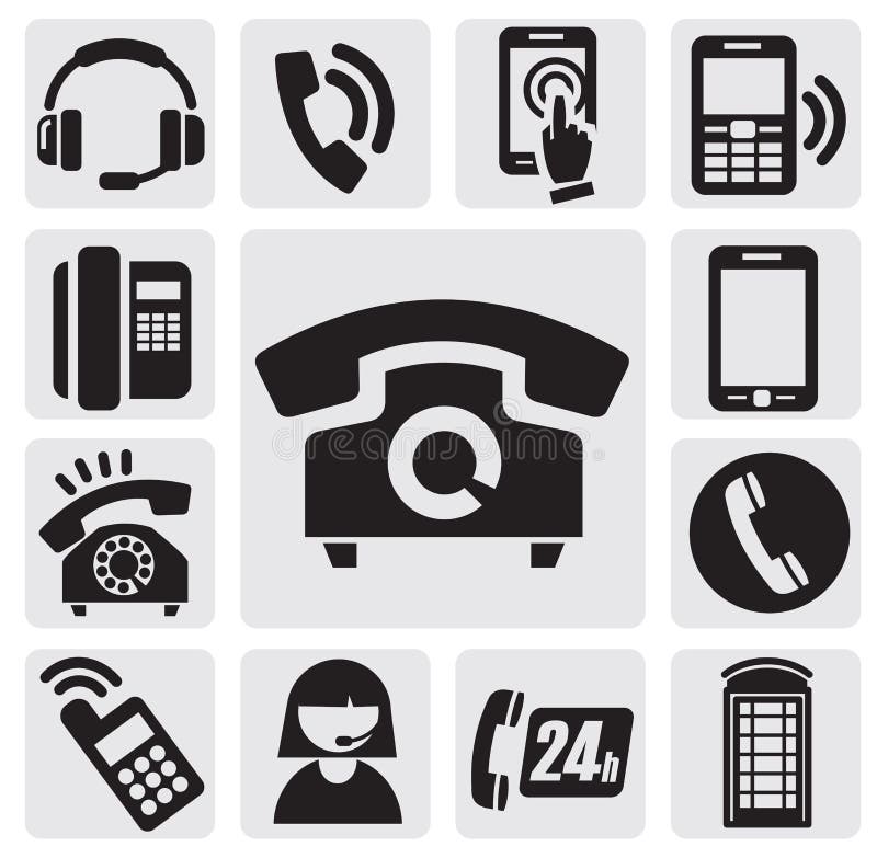 Phone icons set stock vector. Illustration of isolated - 35894699