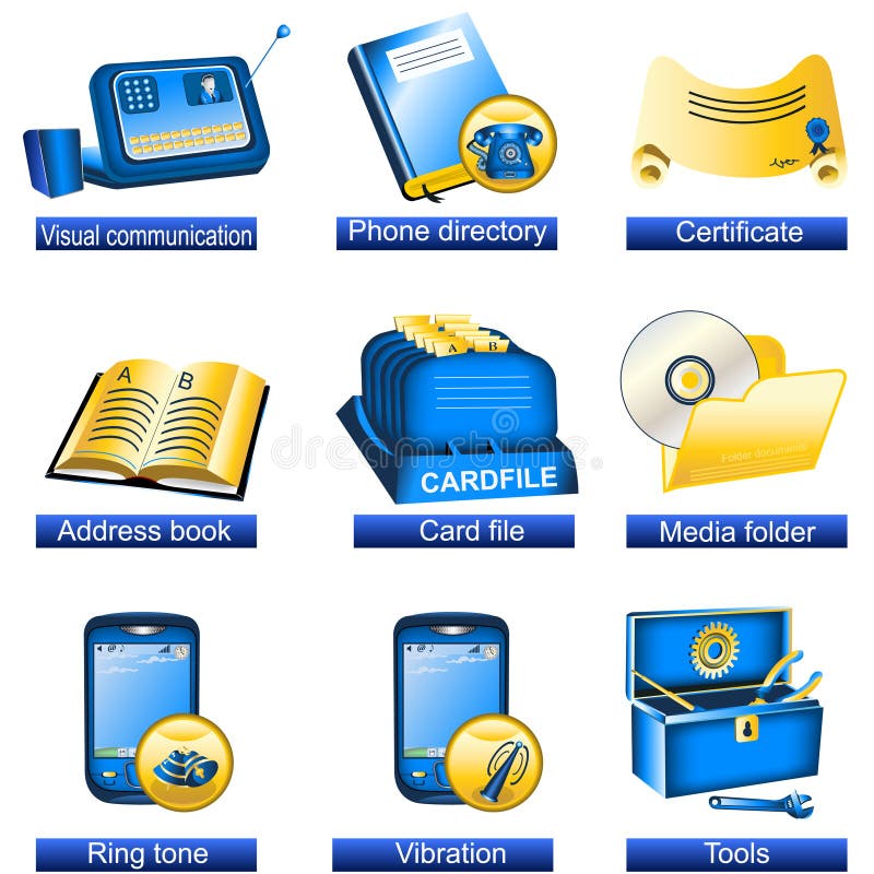 Phone icons 7 stock vector. Illustration of global, ring - 17884438