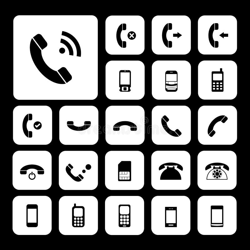 Phone icons set stock vector. Illustration of button - 51269367