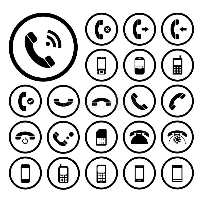Phone icons set stock vector. Illustration of button - 51269367