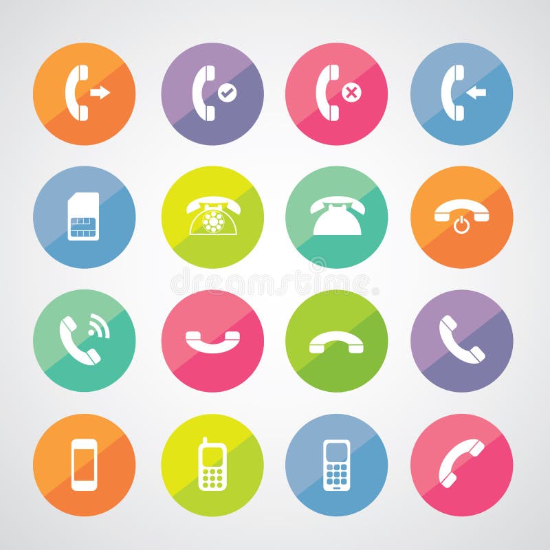 Phone icons set stock vector. Illustration of button - 51269367