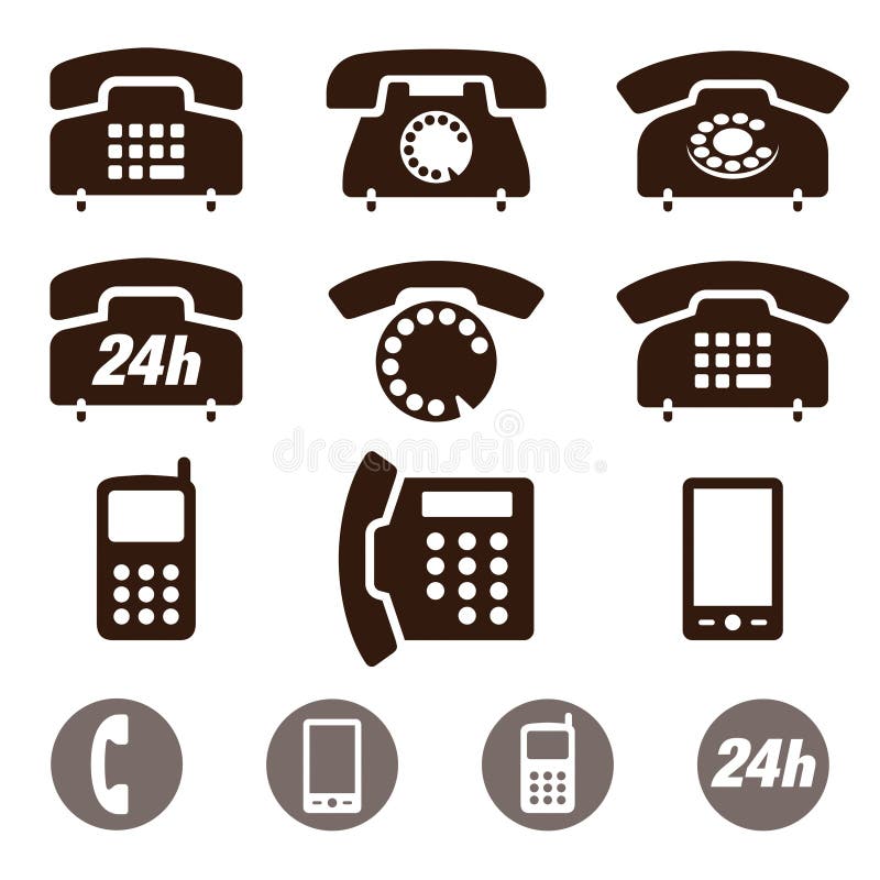 Phone icons set stock vector. Illustration of isolated - 35894699