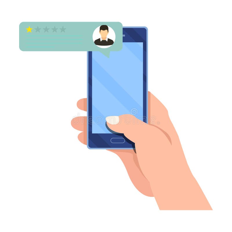 Phone Image with People Ratings and Comments, Vector Illustration Stock ...
