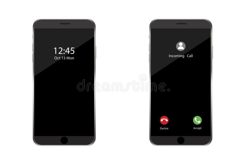 Phone Incoming Call. App Interface Template. Notification Bell Icon ...