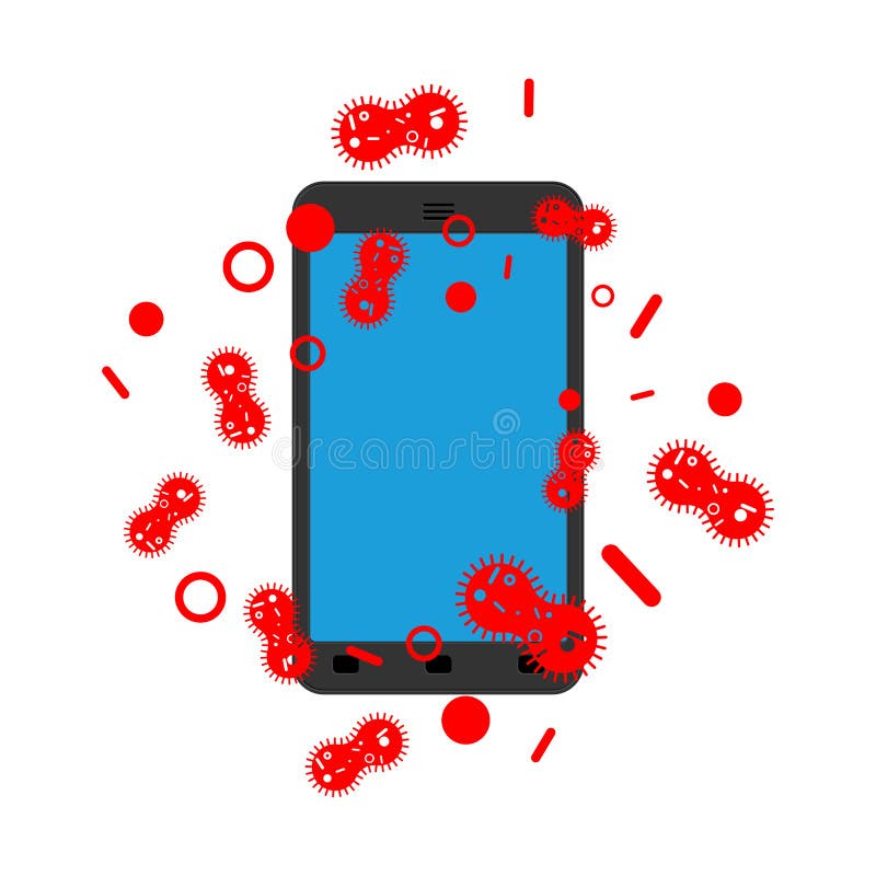 Phone is Infected with Coronavirus. Bacteria and Smartphone Stock ...