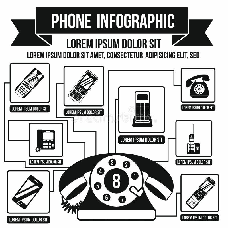 Phone Infographics, Simple Style Stock Illustration - Illustration of ...