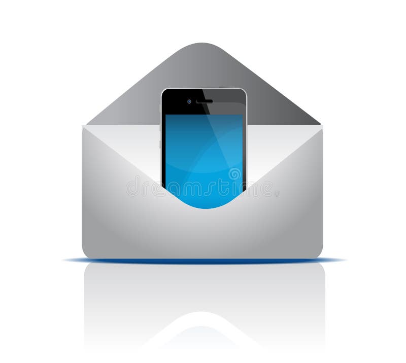Phone Inside an Envelope Illustration Design Stock Illustration ...