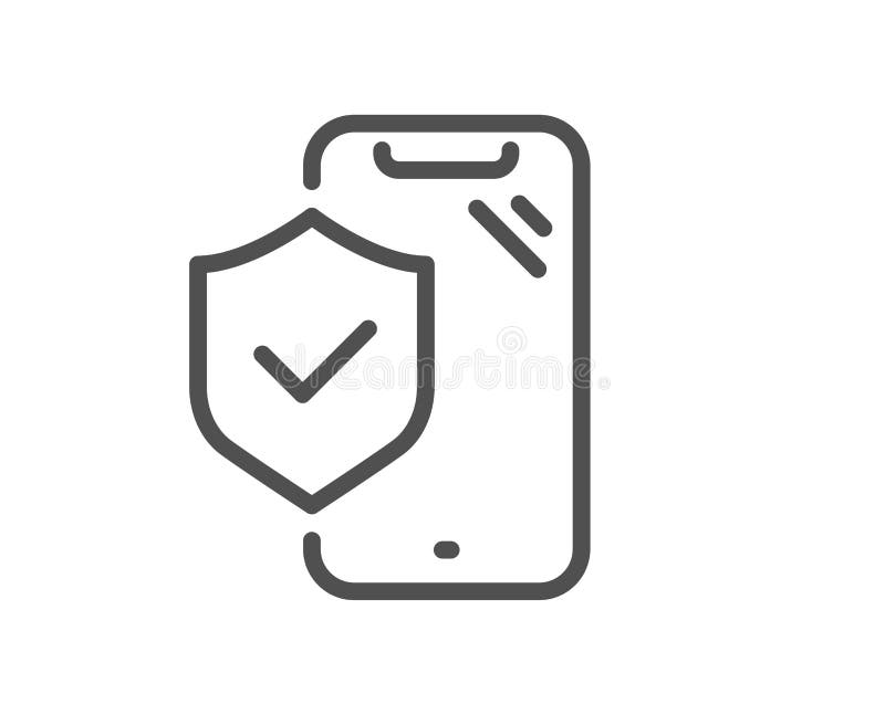 Phone Insurance Hand Line Icon. Risk Coverage Sign. Vector Stock Vector ...