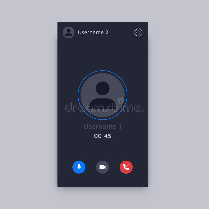 Phone Interface. Mobile Application Layout for Video Calls, Online ...