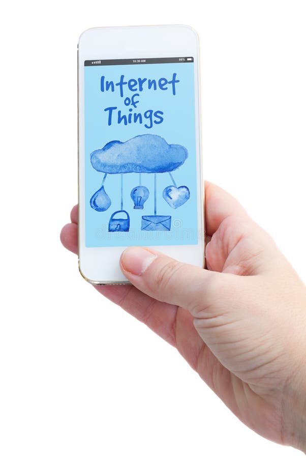 Phone with Internet of Things Icons Stock Photo - Image of online ...