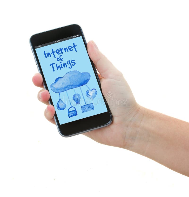 Phone with Internet of Things Icons Stock Image - Image of commerce ...