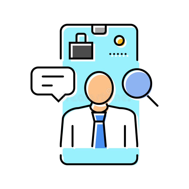 Phone Interview Interview Job Color Icon Vector Illustration Stock ... Phone Interview Interview Job Color Icon Vector Illustration Stock ...