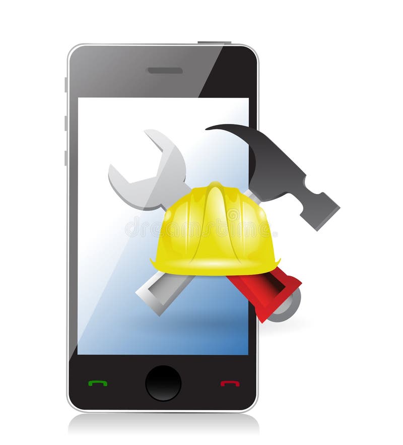 Phone Issues Under Construction Sign Stock Illustrations – 2 Phone ...