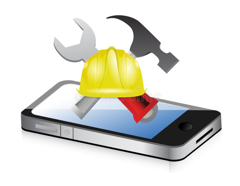 Phone Issues Under Construction Sign Stock Illustrations – 2 Phone ...