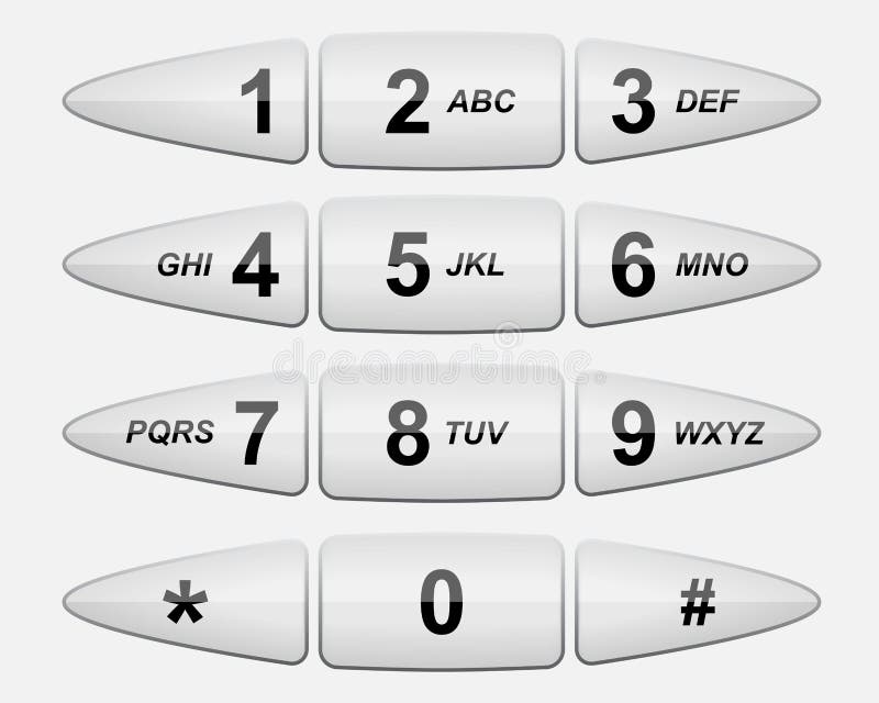 Phone Keyboard Mockup Qwerty Keypad Alphabet Buttons And Numbers In